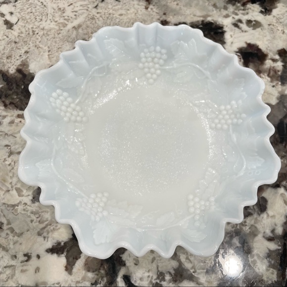 Imperial Glass | Dining | Vintage Milk Glass Bowl With Grape Designby ...